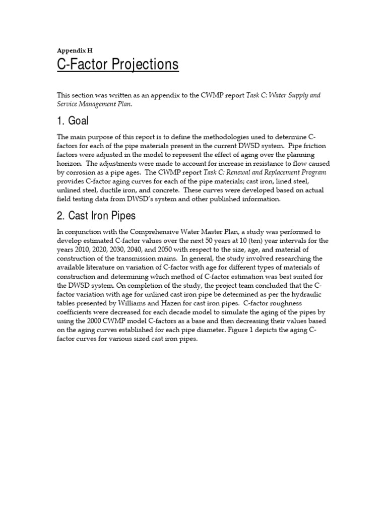 C-Factor Aging Analysis for Pipes | PDF | Pipe (Fluid Conveyance) | Iron