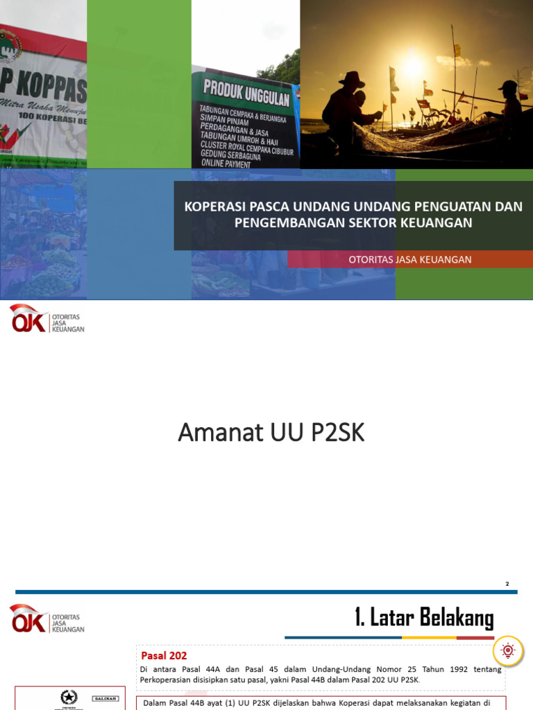 Materi Koperasi Pasca UU P2SK - 20 Maret 2024 | PDF