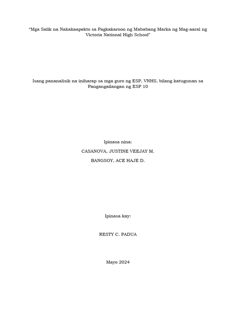 Bangsoy and Casanova Research | PDF