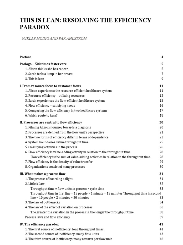 Niklas Modig - This Is Lean - Resolving The Efficiency Paradox ...