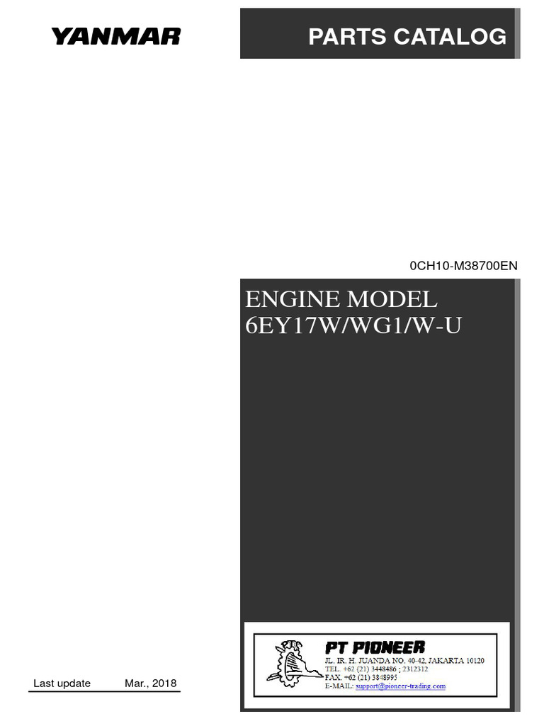 Yanmar 6EY17W Parts Catalog | PDF | Pump | Valve