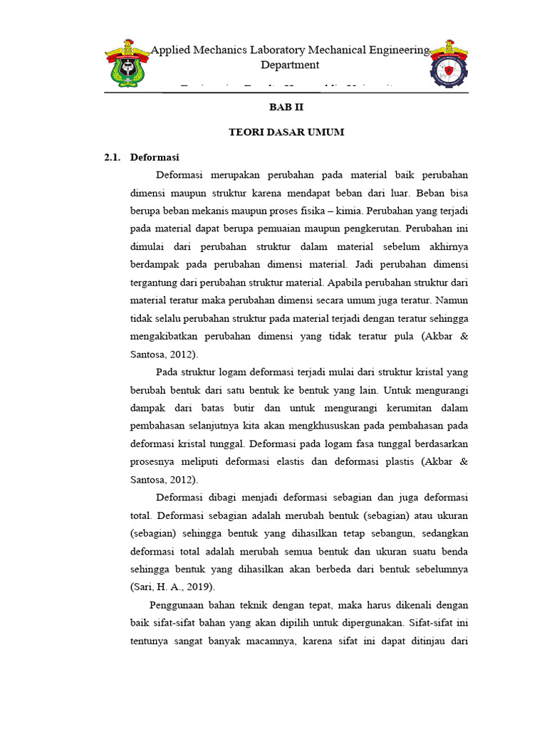 Bab II Deformation Under Curved Axis Beam | PDF