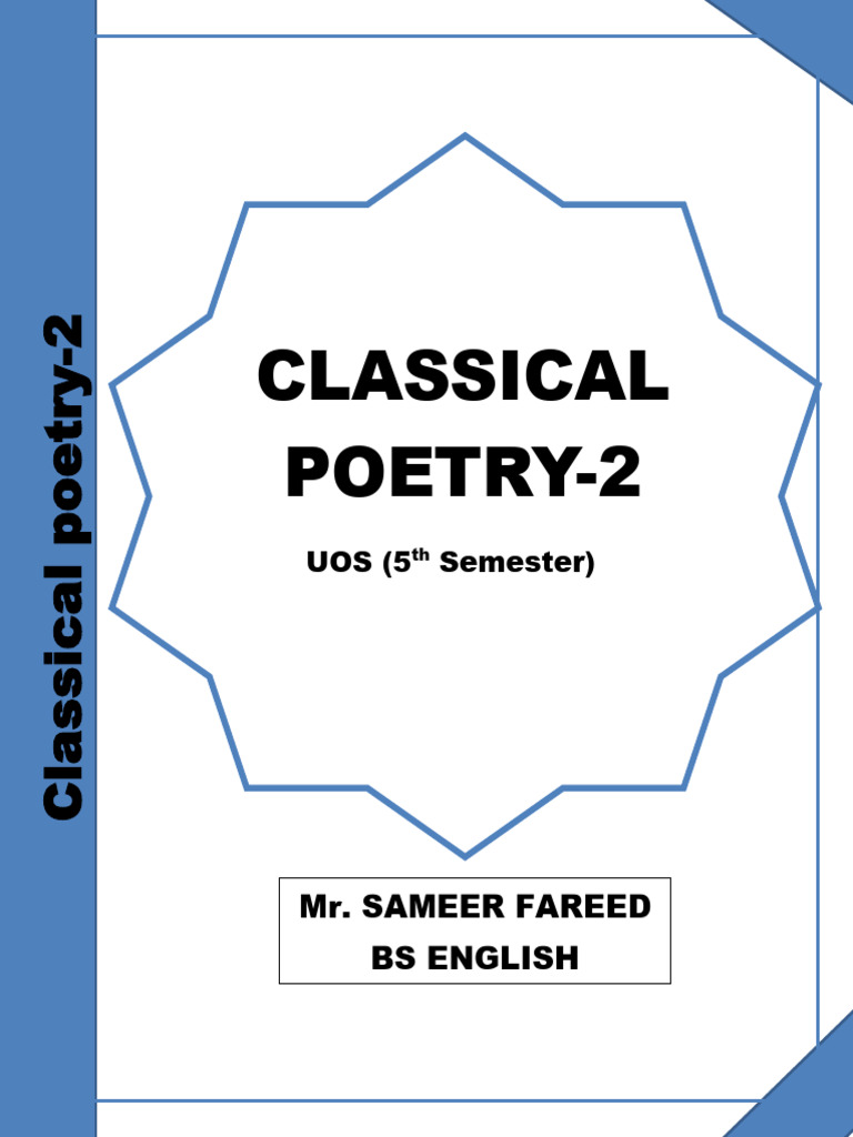 Classical Poetry Solved | Download Free PDF | John Dryden | Love Classical Poetry Solved | Download Free PDF | John Dryden | Love