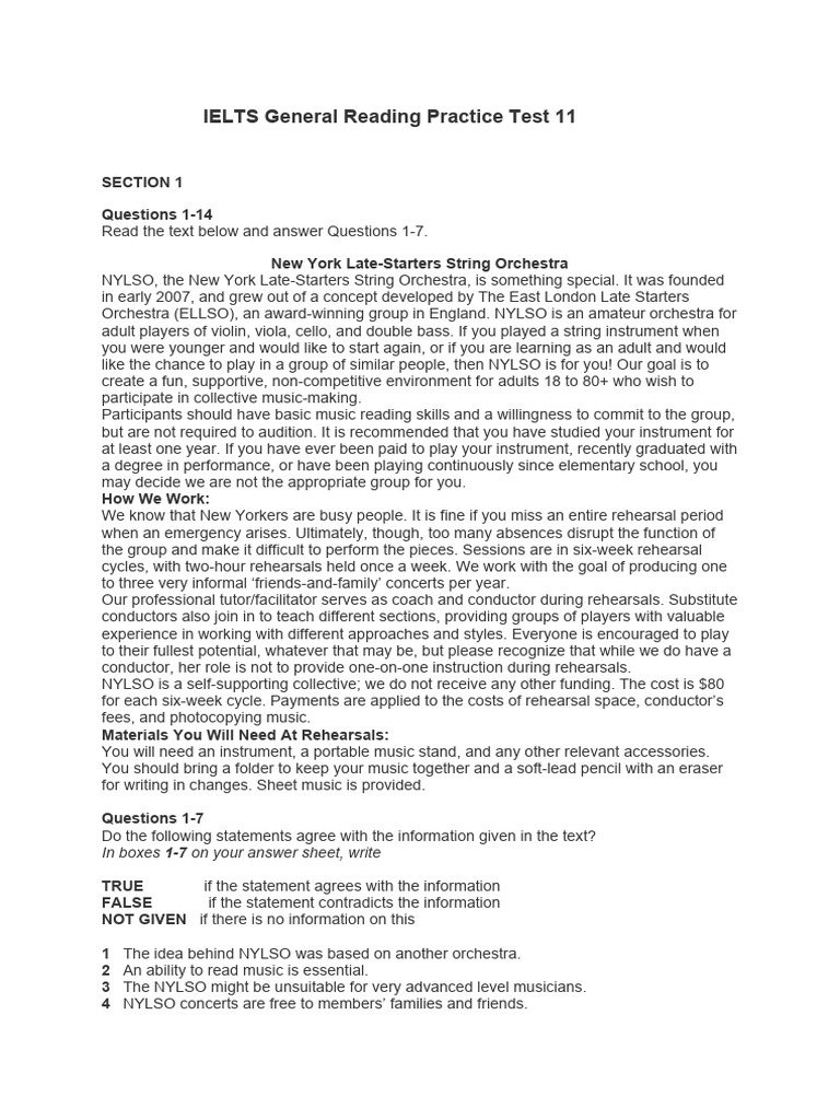 IELTS General Reading Practice Test 11 | PDF | Vanilla