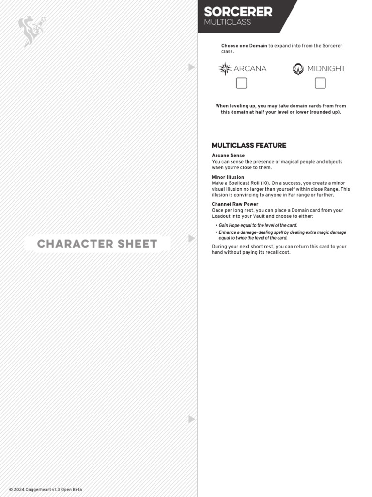 Multiclass Sorcerer Character Sheet | PDF