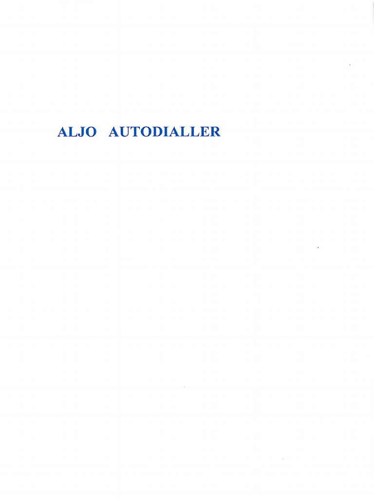 Aljo Autodialler | PDF