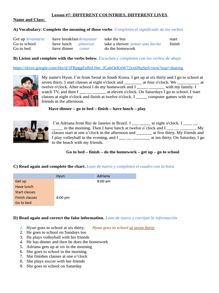 Worksheet: Different lives. Present Simple | PDF | Language Mechanics ...