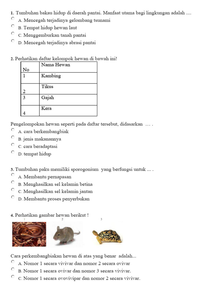 Soal Latihan Seleksi PPDB Mts | PDF