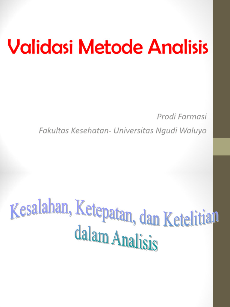 Validasi Metode Analisa UNW | PDF | Teknologi & Rekayasa