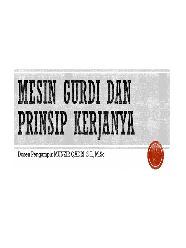 3 - Mesin Gurdi Dan Prinsip Kerjanya | PDF