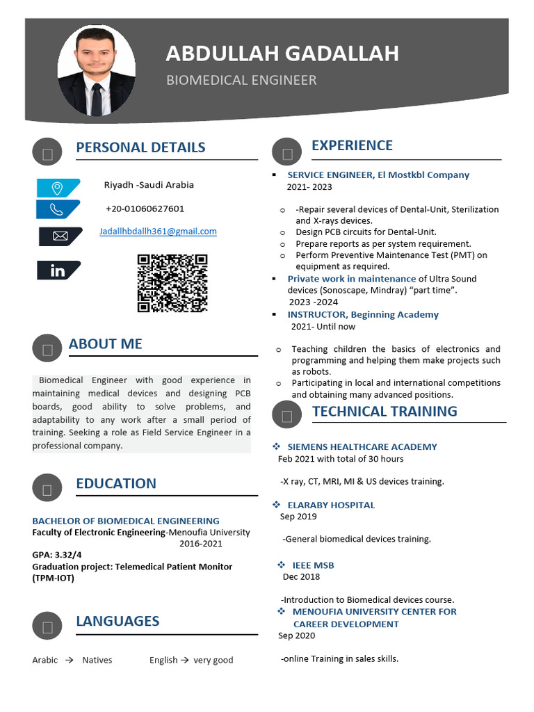 CV Abdullah Ksa | Download Free PDF | Biomedical Engineering | Engineering