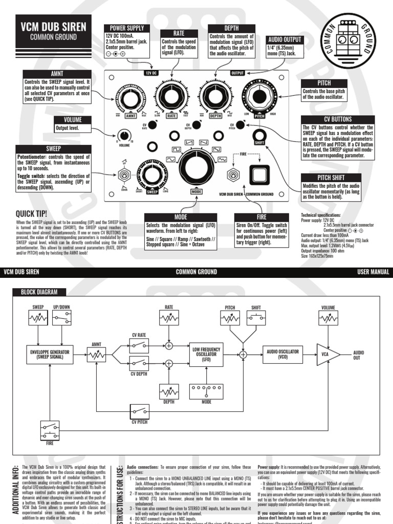 VCM UserManual | PDF | Power Supply | Synthesizer