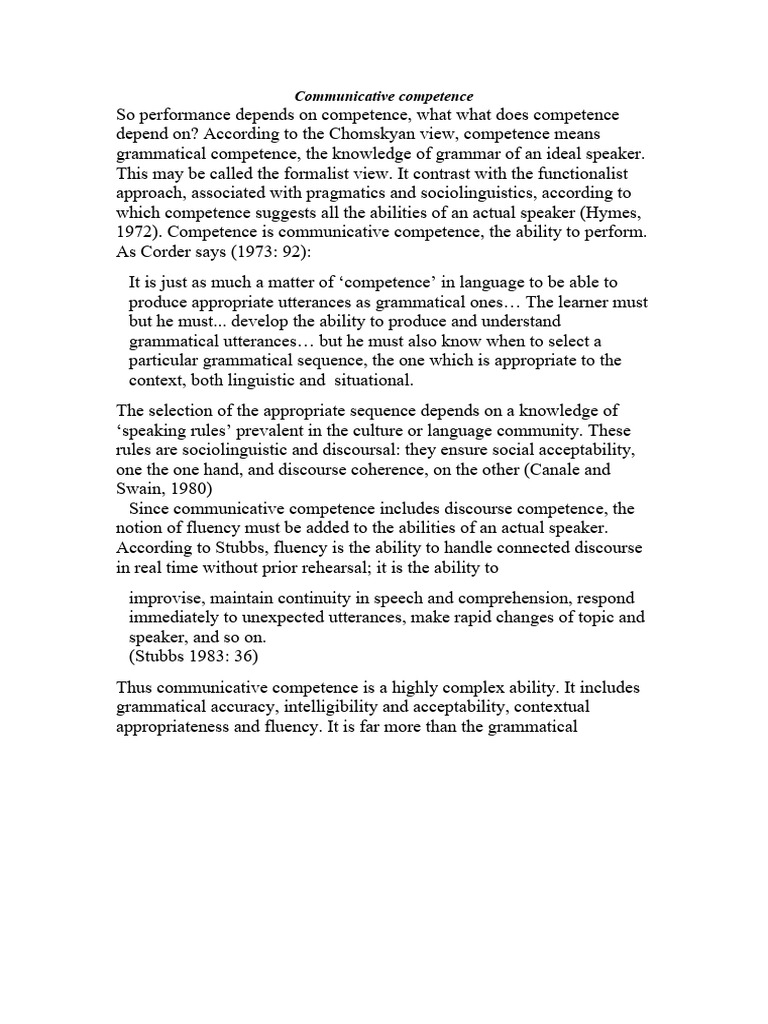 Lit Rev - Communicative Competence - 24 April, 2024 | PDF