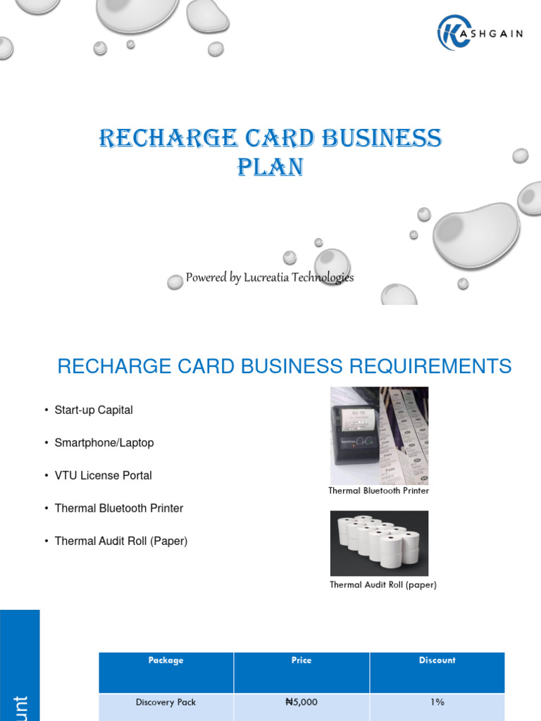 Recharge Card Business Plan | PDF | Sales | Marketing