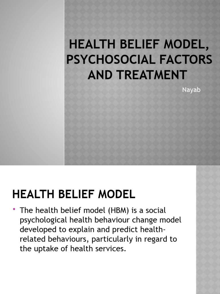 Health Belief Model Explained | PDF | Cognition | Psychological Theories