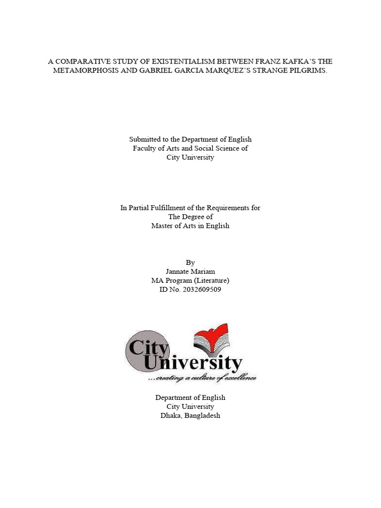 A Comparative Study of Existentialism Between Franz Kafka | PDF | The Metamorphosis | Existentialism