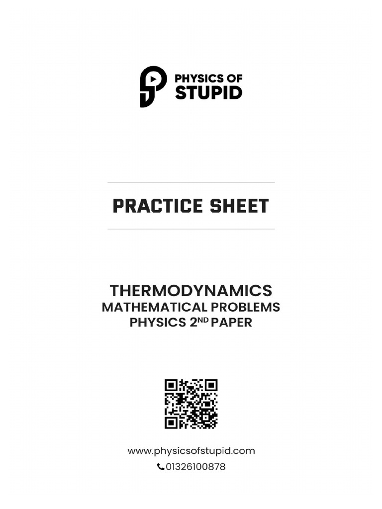 Thermodynamics Practice Sheet A4 | PDF