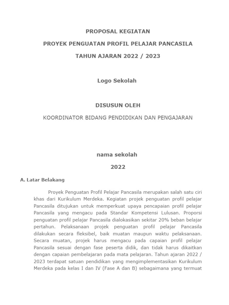 Contoh PROPOSAL KEGIATAN | PDF