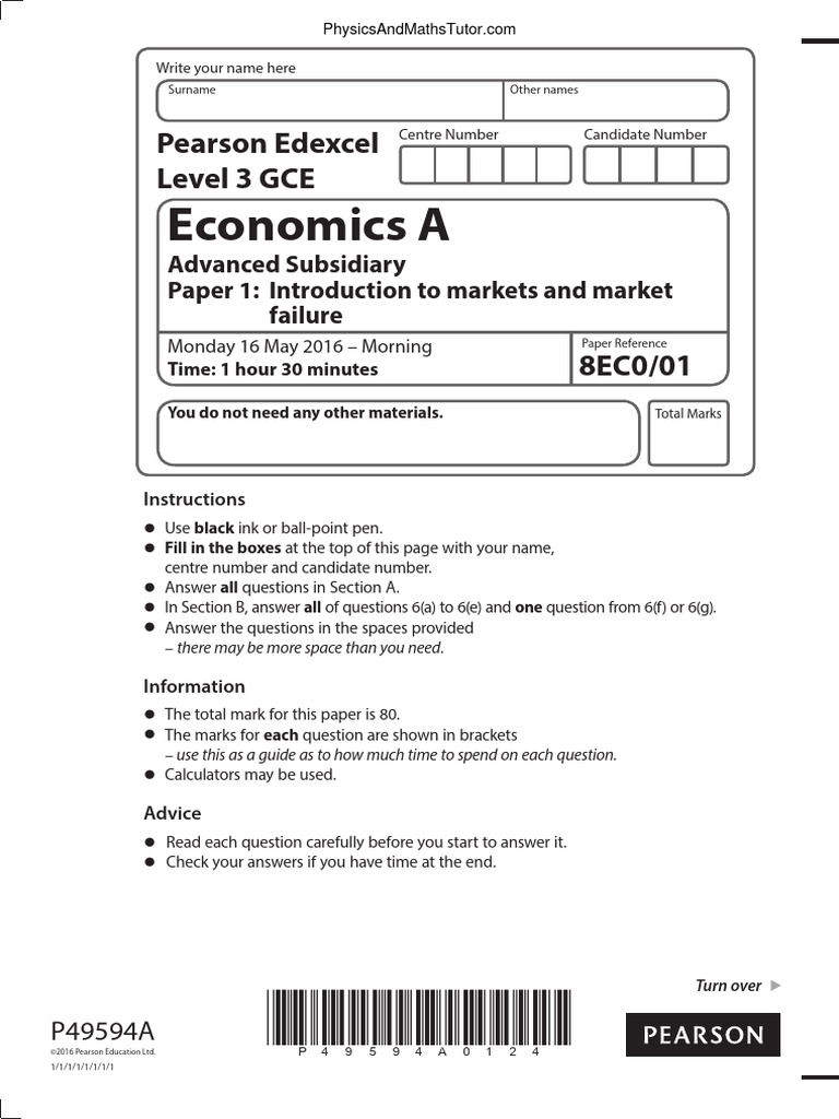 Edexcel Economics AS Paper 1 Guide | PDF | Demand | Mortgages
