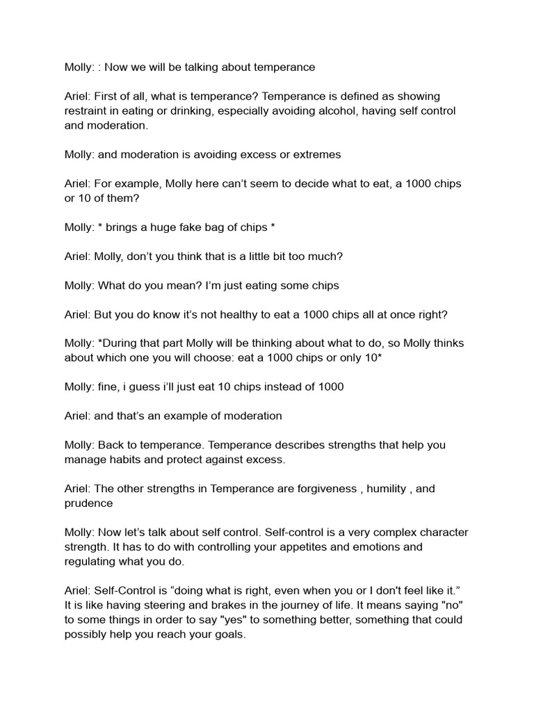 Assembly Script | PDF | Self Control | Self-Management