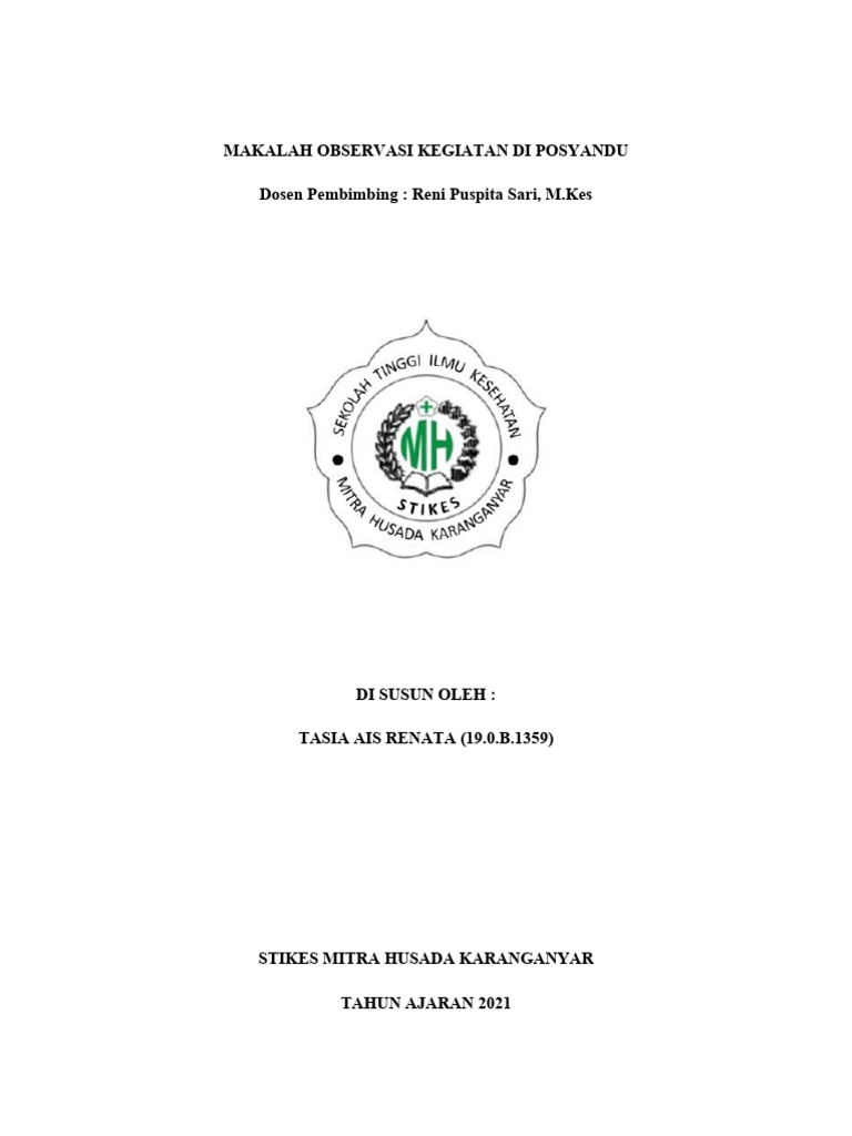 Makalah Observasi Posyandu Tasia Ais 1359 | PDF