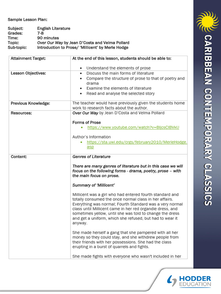 Over Our Way Lesson Plans | PDF | Lesson Plan | Narrative