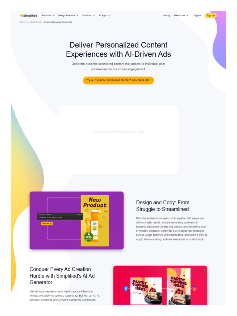 AI Dynamic Sponsored Content Ads Generator | PDF | Advertising ...