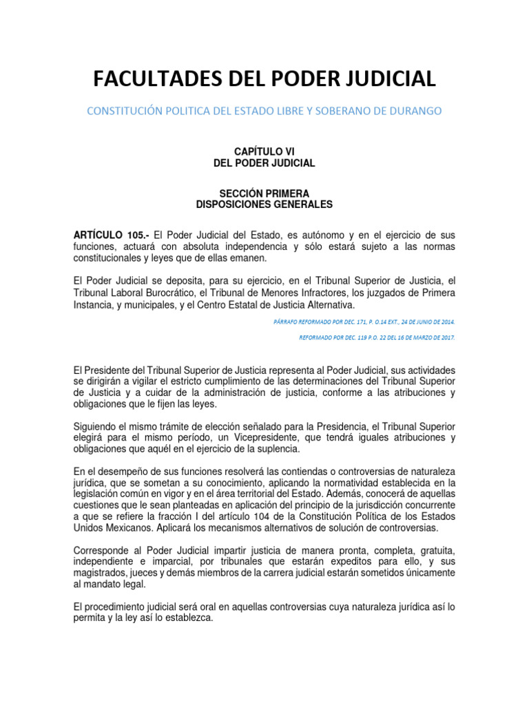 Facultades Del Poder Judicial | PDF | Judicaturas | Juez