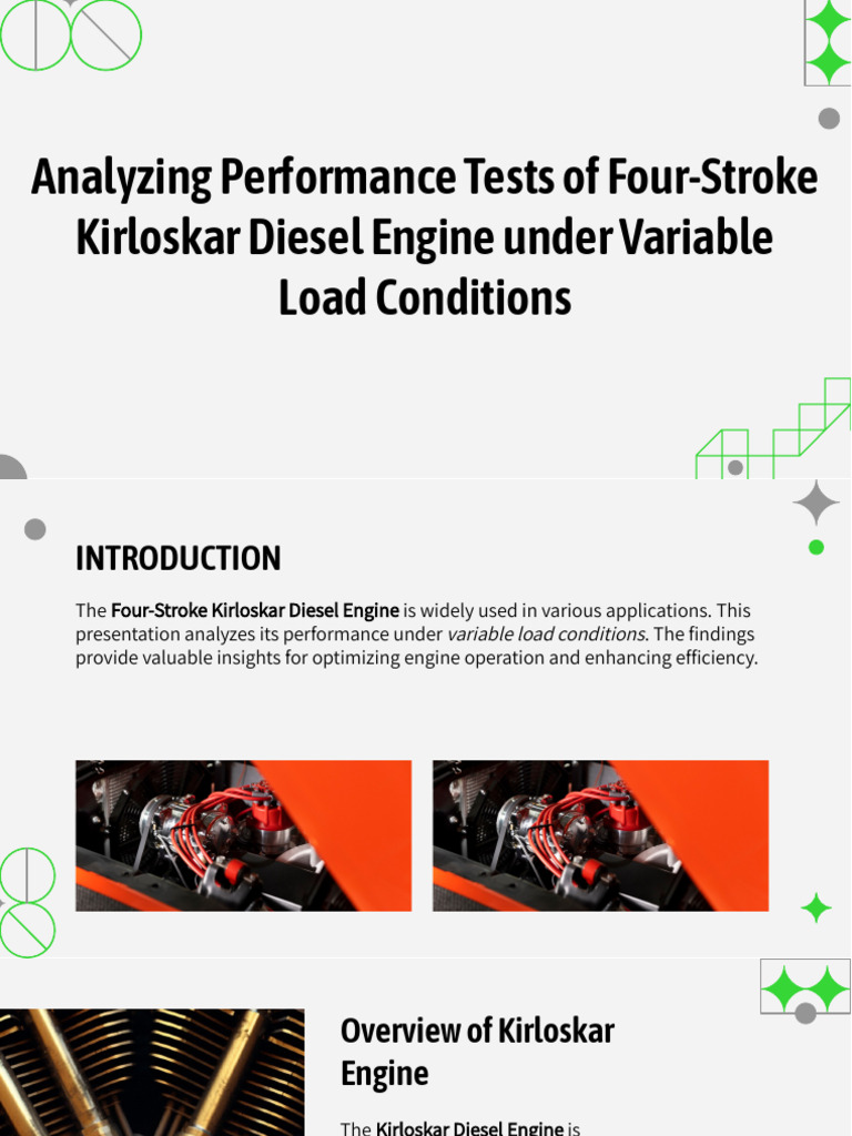 Slidesgo Analyzing Performance Tests of Four Stroke Kirloskar Diesel ...