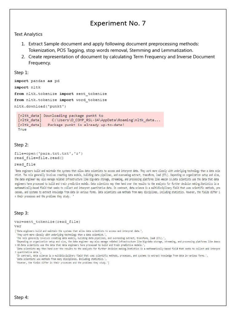 Document Preprocessing in Text Analytics | PDF | Computers