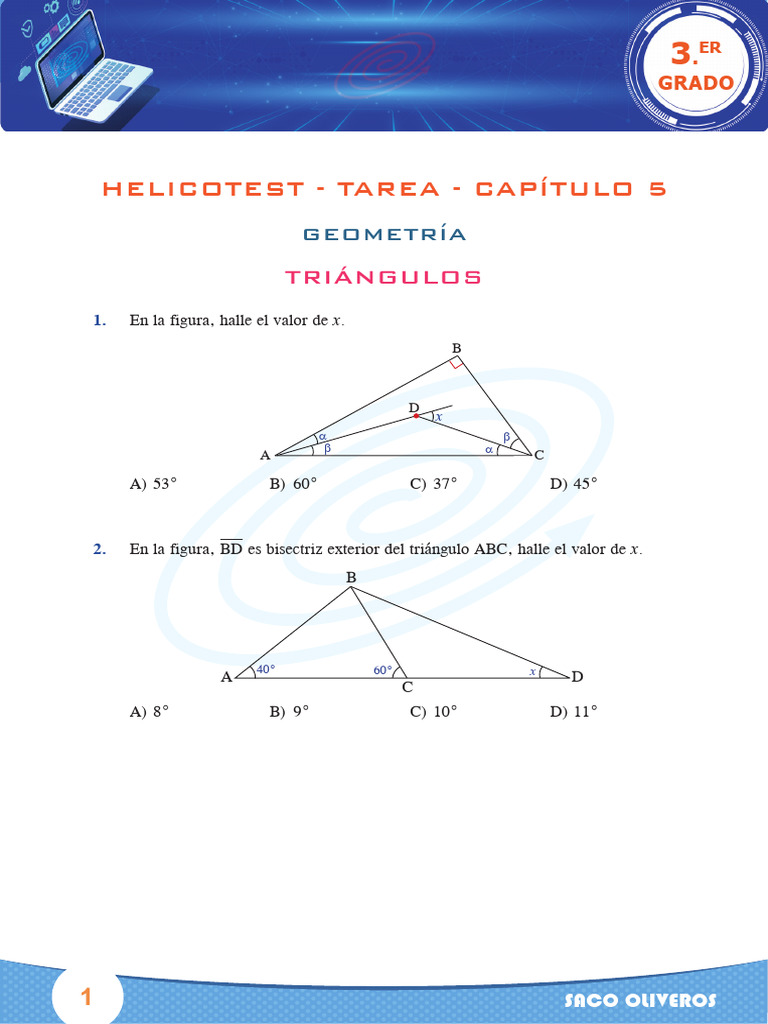3 Geom 3° Cap5 Preg Tarea 24 | PDF | Geometría Elemental | Geometría del plano euclidiano