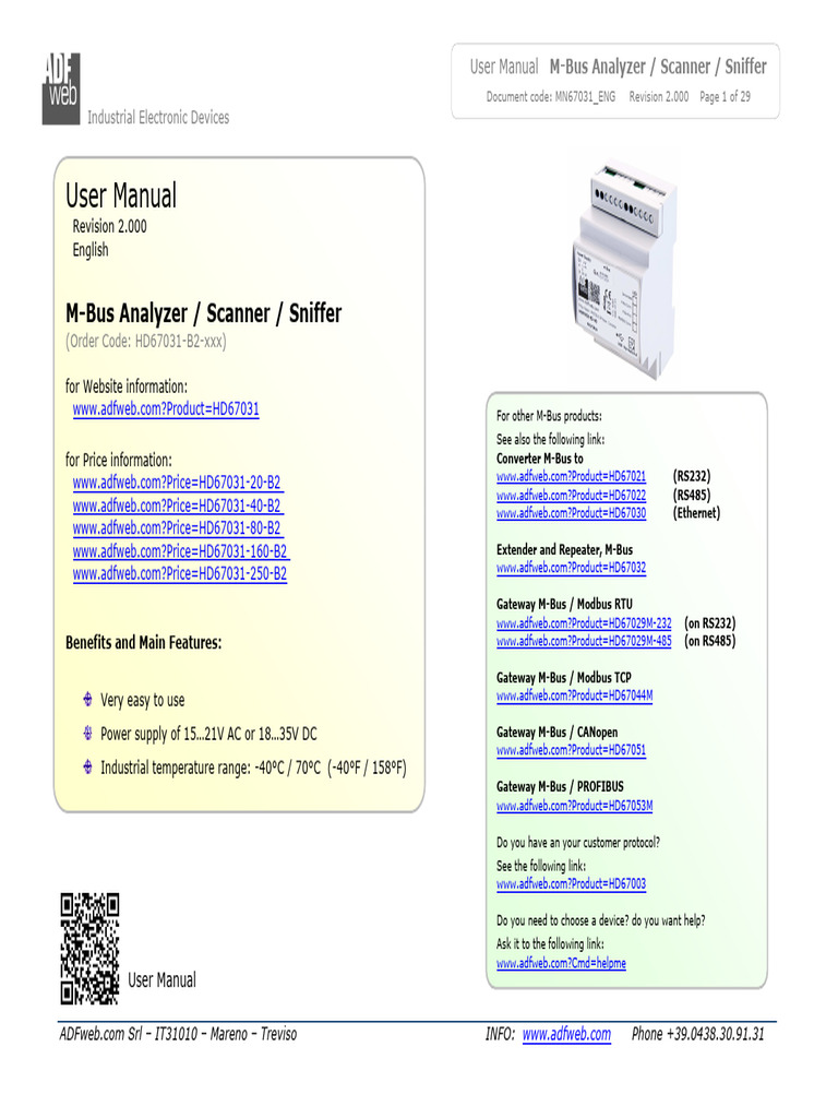 Analyzer Scanner Mbus MN67031 ENG | PDF | Image Scanner | Computer Science