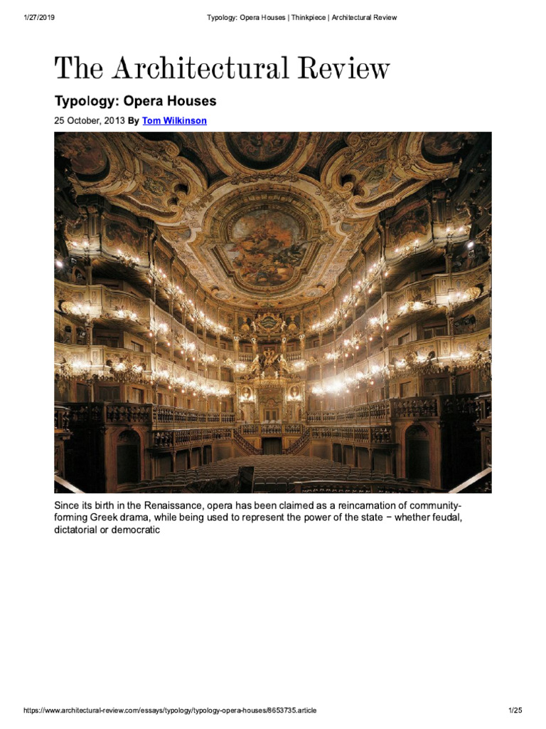 Typology Opera Houses Thinkpiece Architectural Review | PDF