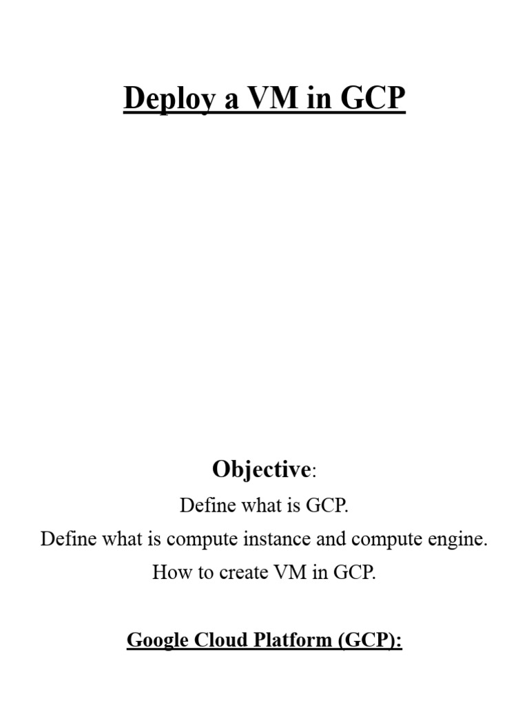 Deploy A VM in GCP | PDF