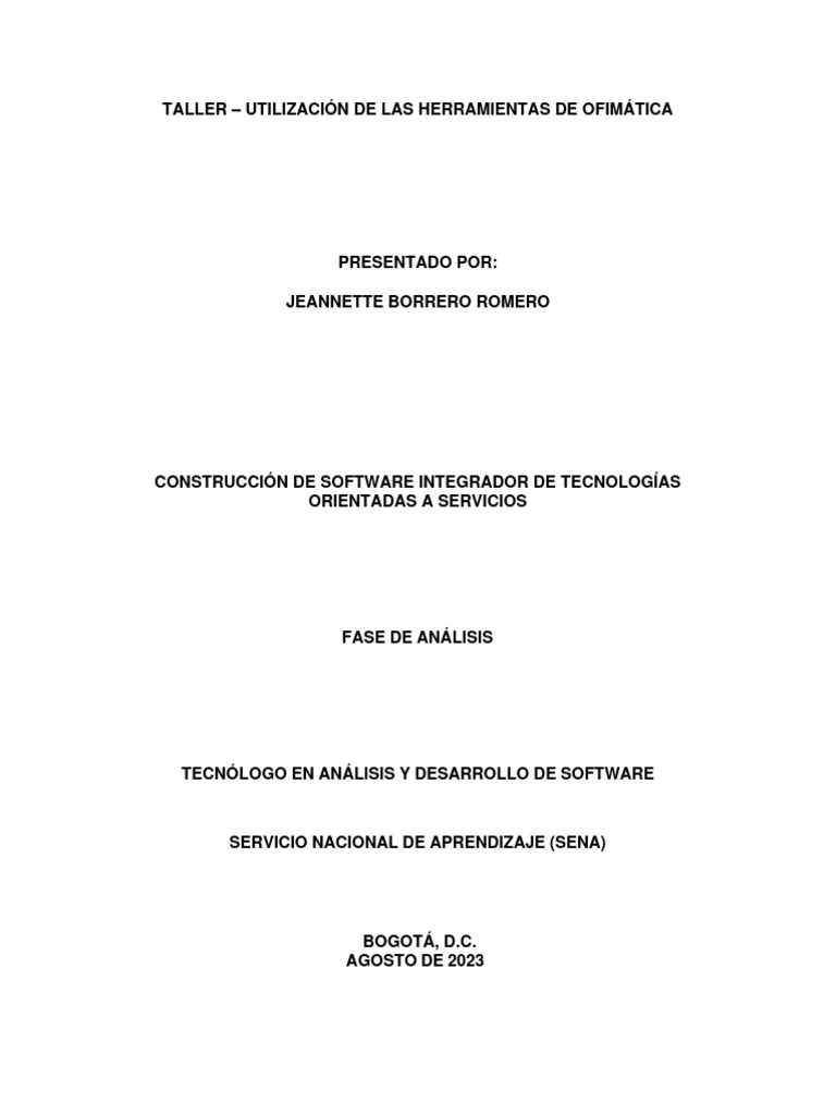 Evidencia 16 - Taller - Utilización de Las Herramientas de Ofimática | PDF
