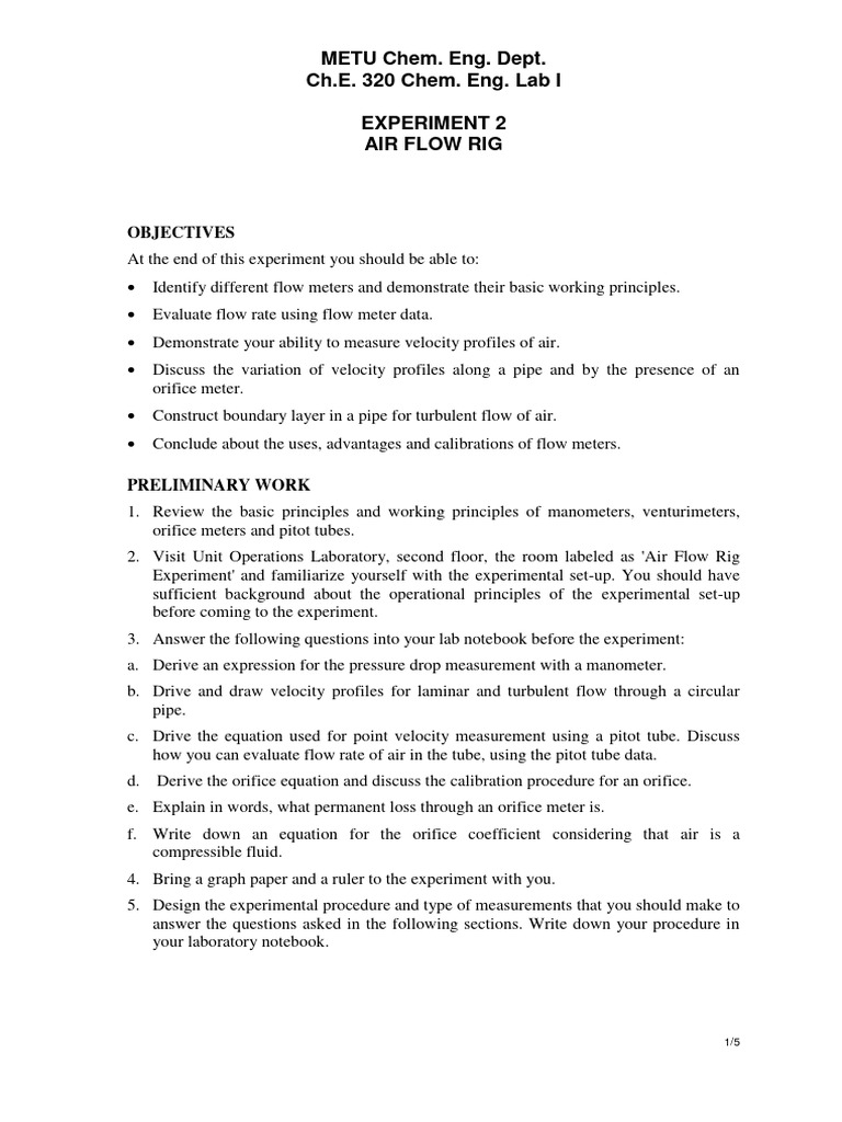 Exp2 Air Flow Rig | PDF | Flow Measurement | Reynolds Number