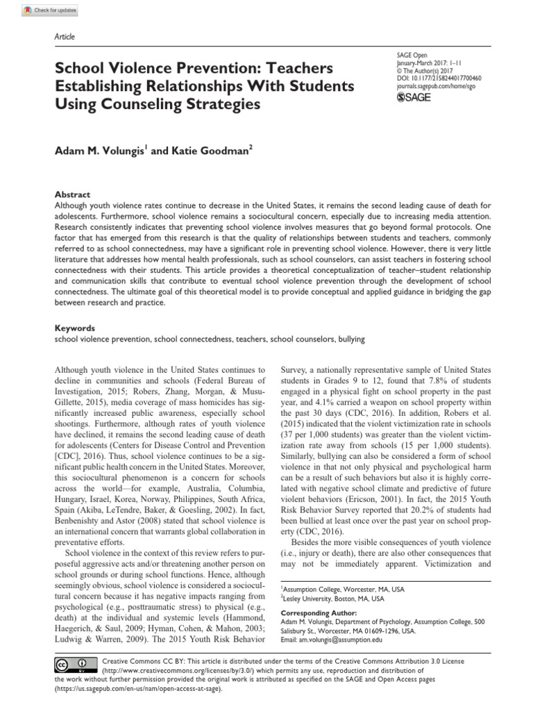 School Violence Prevention | PDF | Violence | Nonverbal Communication