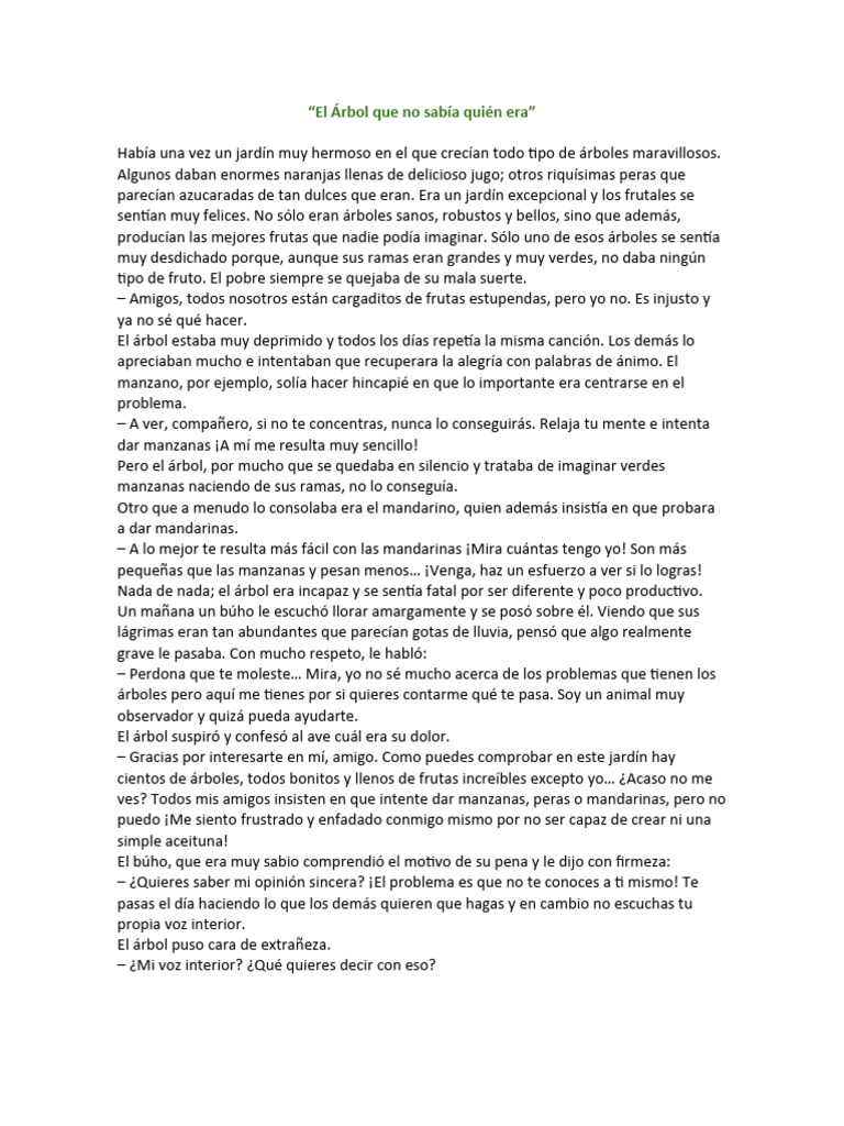 El Árbol Que No Sabía Quién Era | PDF | Ciencia y matemáticas