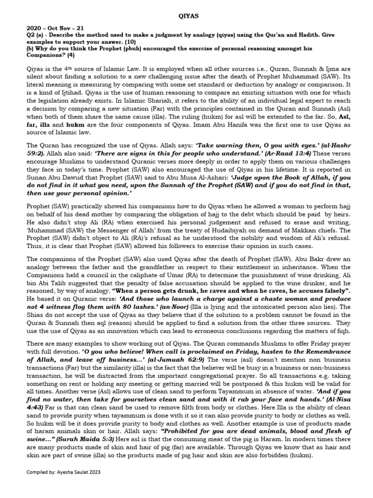 QIYAS | PDF | Ali | Muhammad