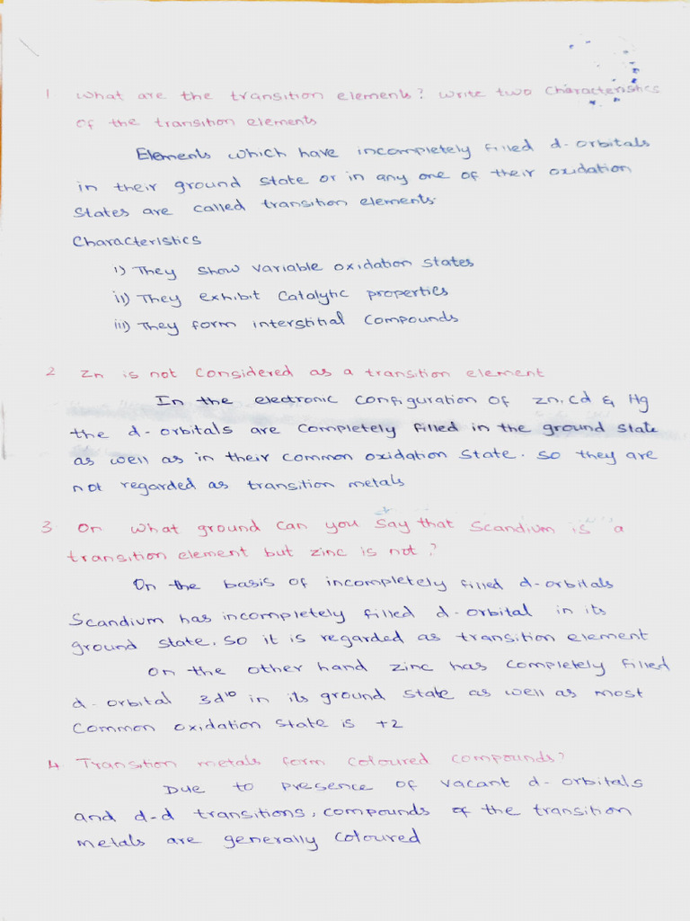 d- & f - block elements | PDF | Coordination Complex | Chemical Bond