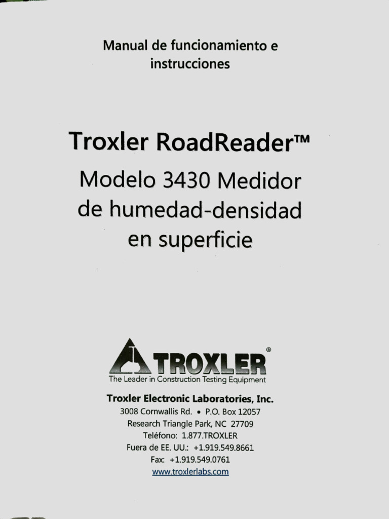 Manual Usuario Troxler 3430 1 | PDF