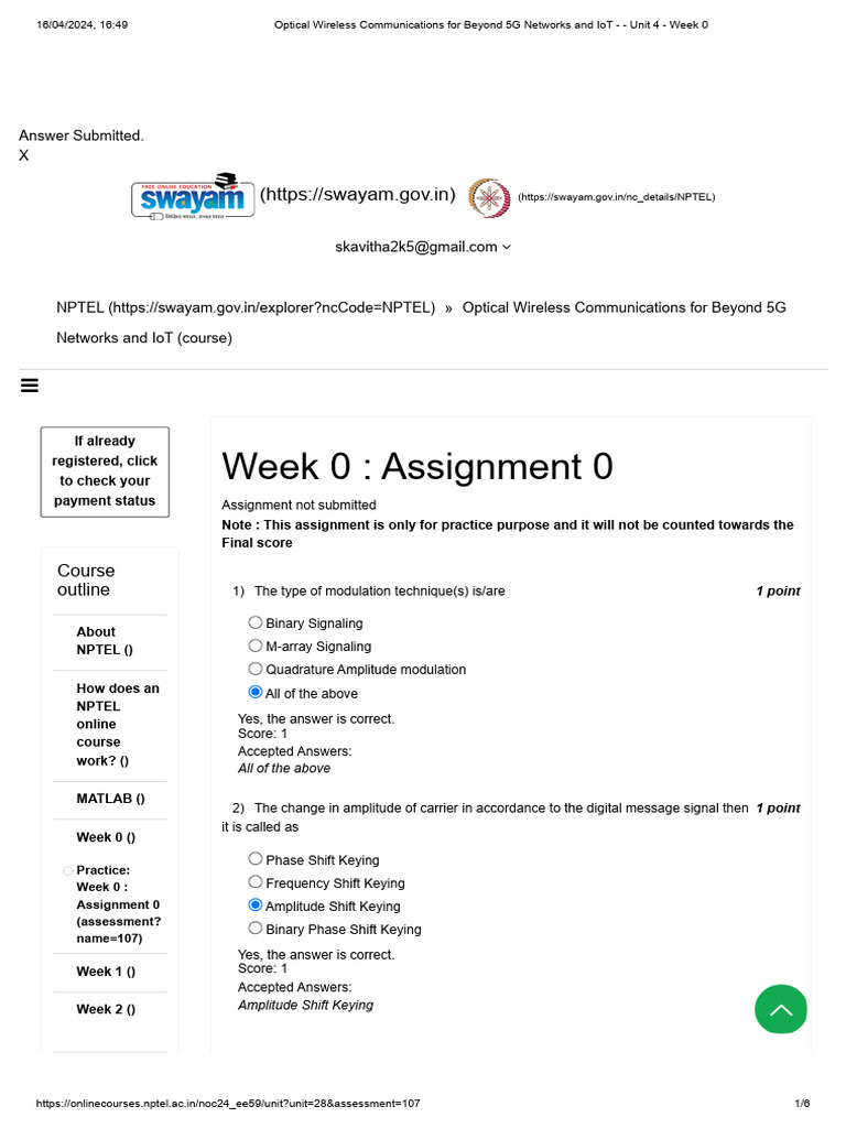 Optical Wireless Communications For Beyond 5g Networks And Iot Unit 4 Week 0 Download Free