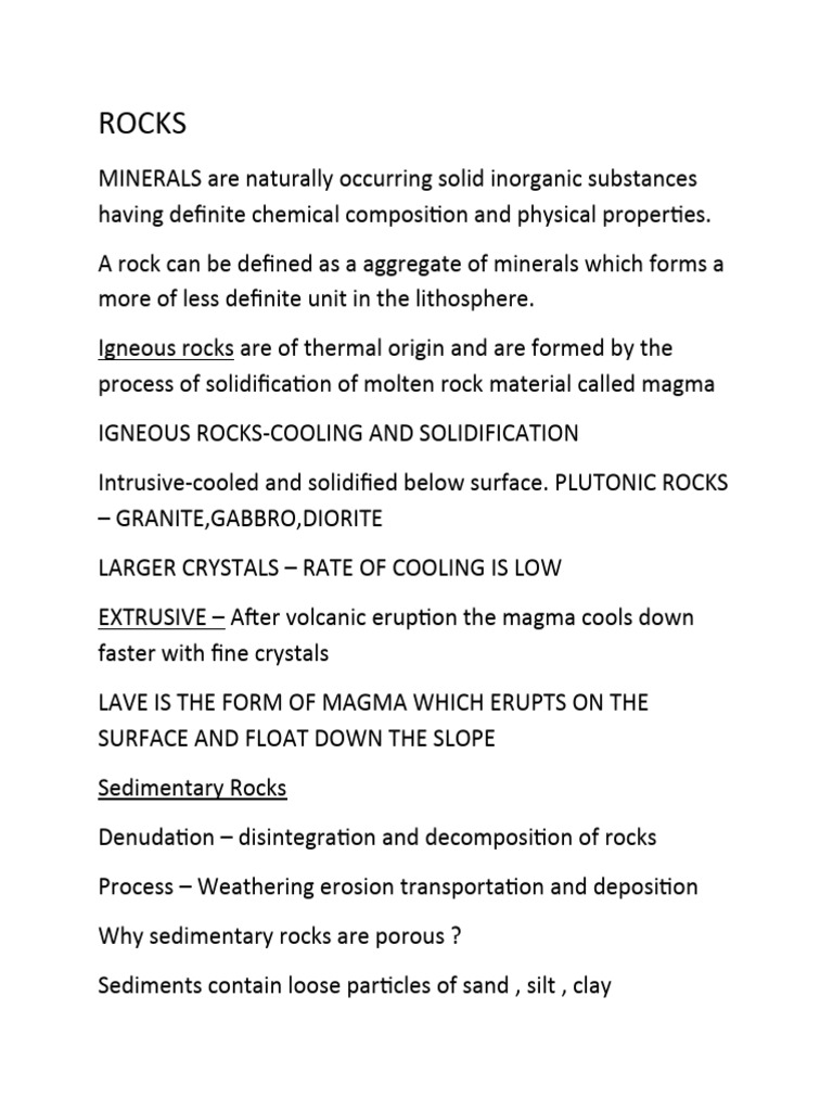 ROCKS | PDF | Rock (Geology) | Sedimentary Rock