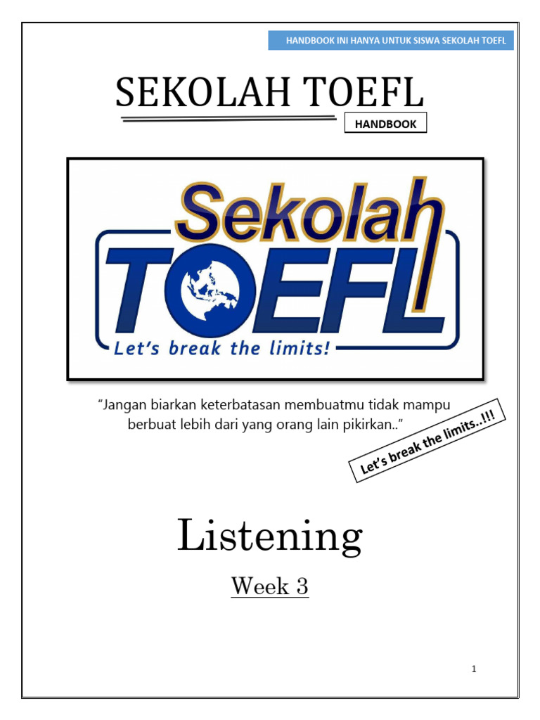 Handbook Ini Hanya Untuk Siswa Sekolah T | PDF