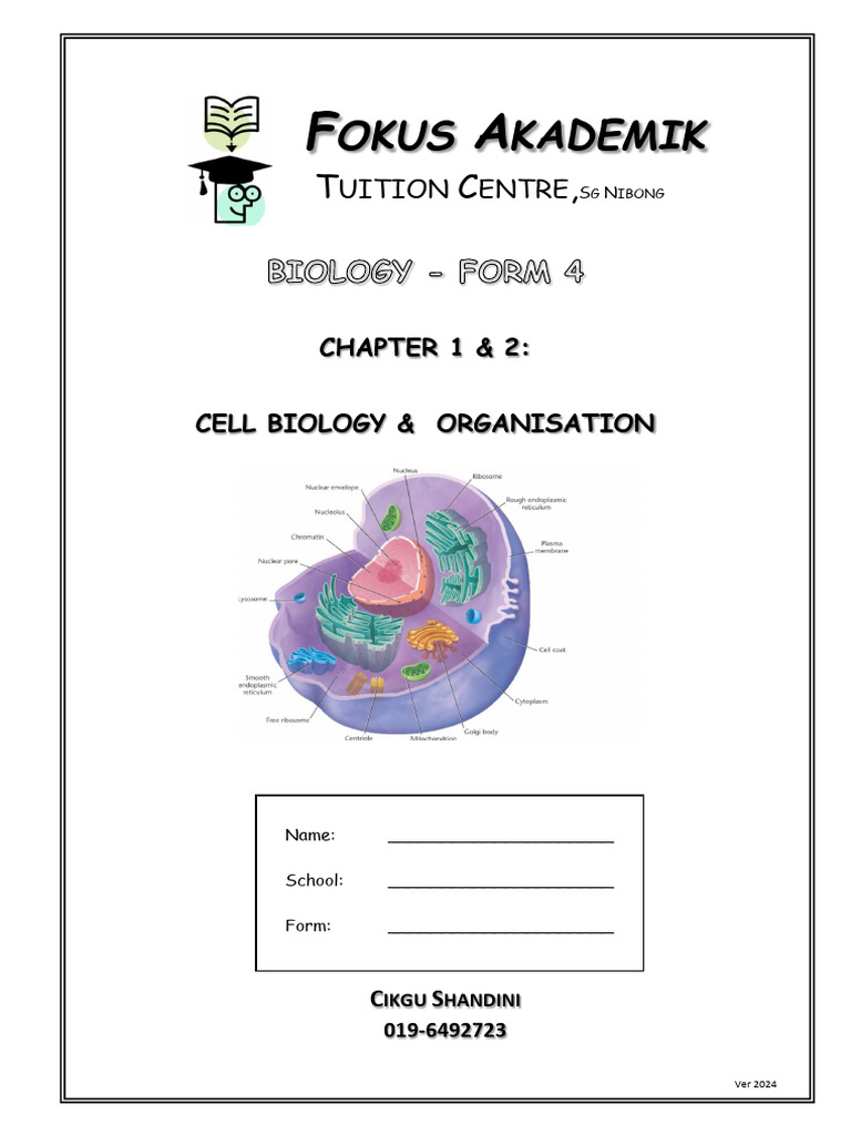 Cell Structure CH 1 CH 2 Ver 2 | Download Free PDF | Cell (Biology) | Endoplasmic Reticulum