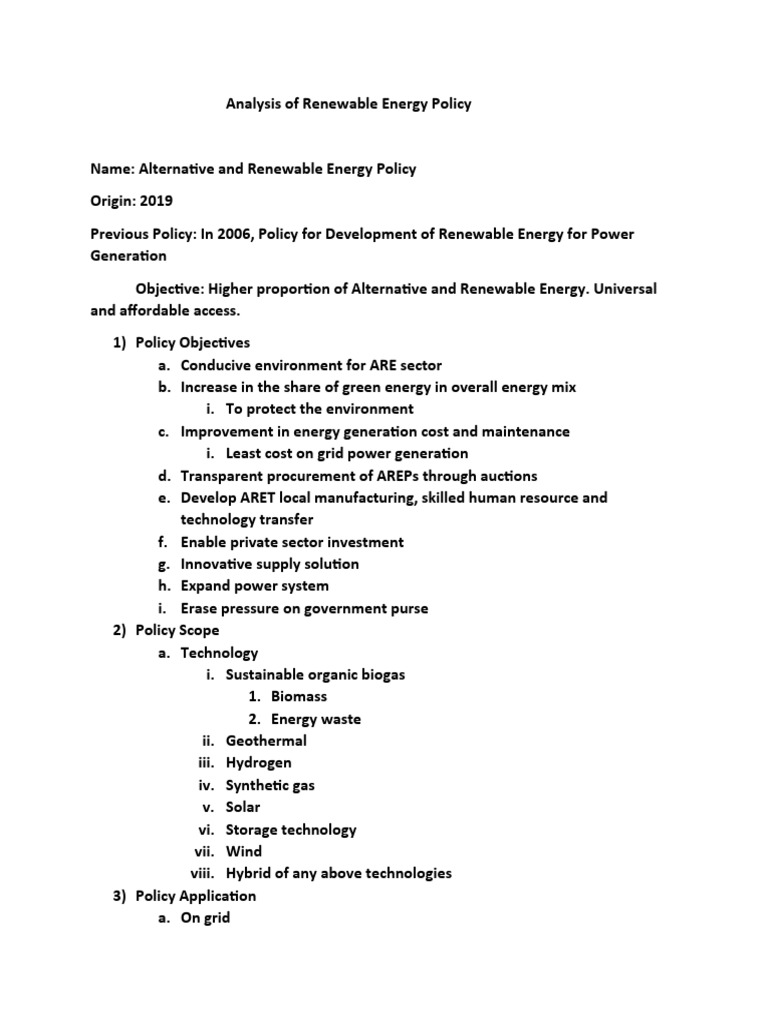 Analysis of Energy Policy | PDF | Renewable Energy | Solar Power