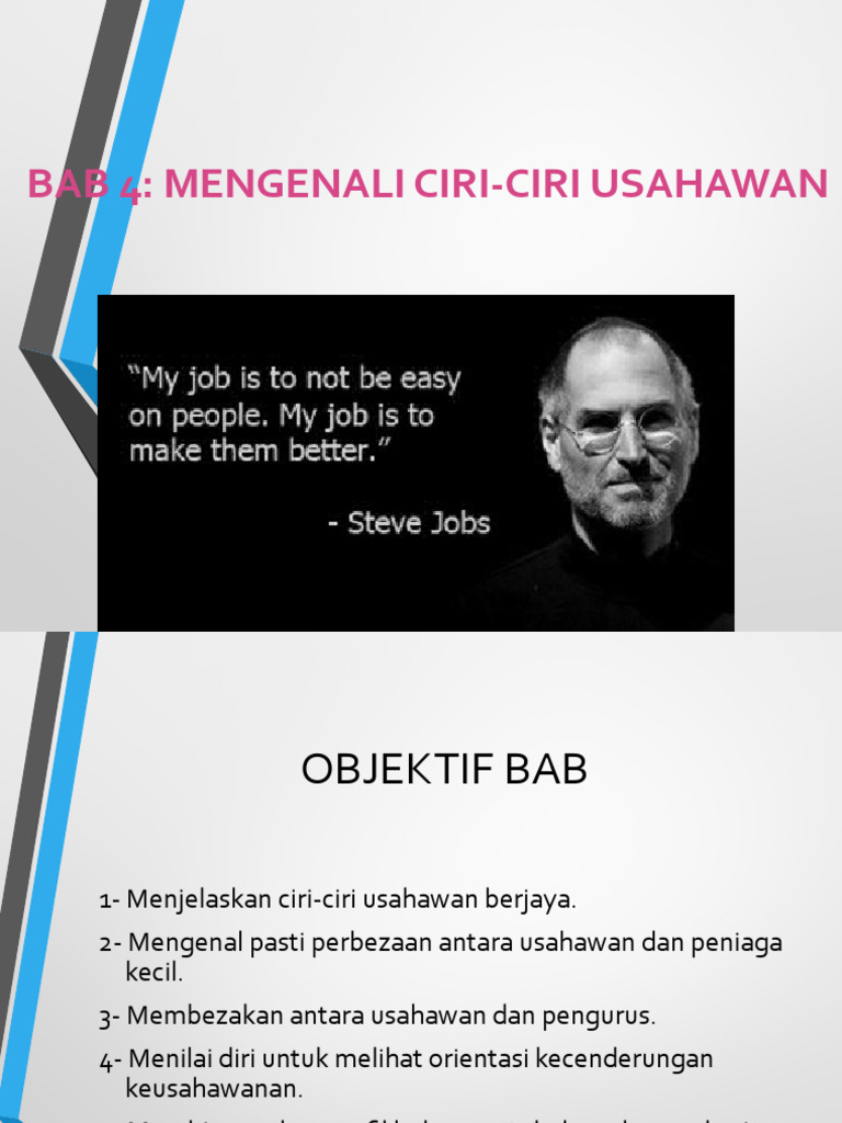 Bab 4-Mengenali Ciri-Ciri Usahawan | PDF