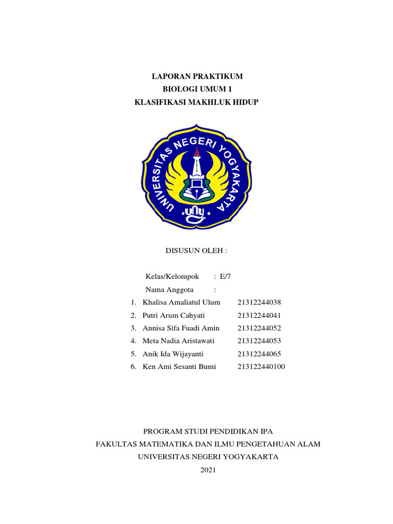 Laporan Resmi Klasifikasi Makhluk Hidup | PDF