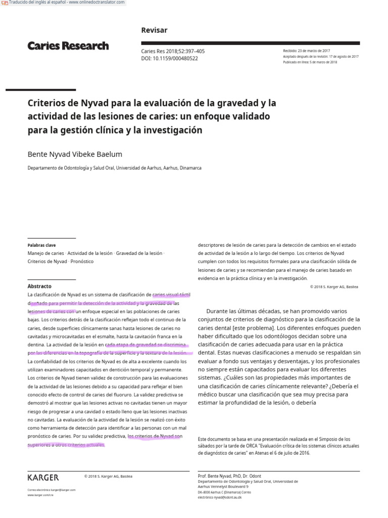 Nyvad Criteria for Caries Lesion Activity and Severity Assesment - A ...
