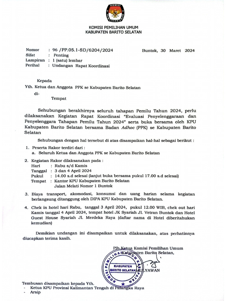 Und Rapat Utk PPK Se Barsel | PDF